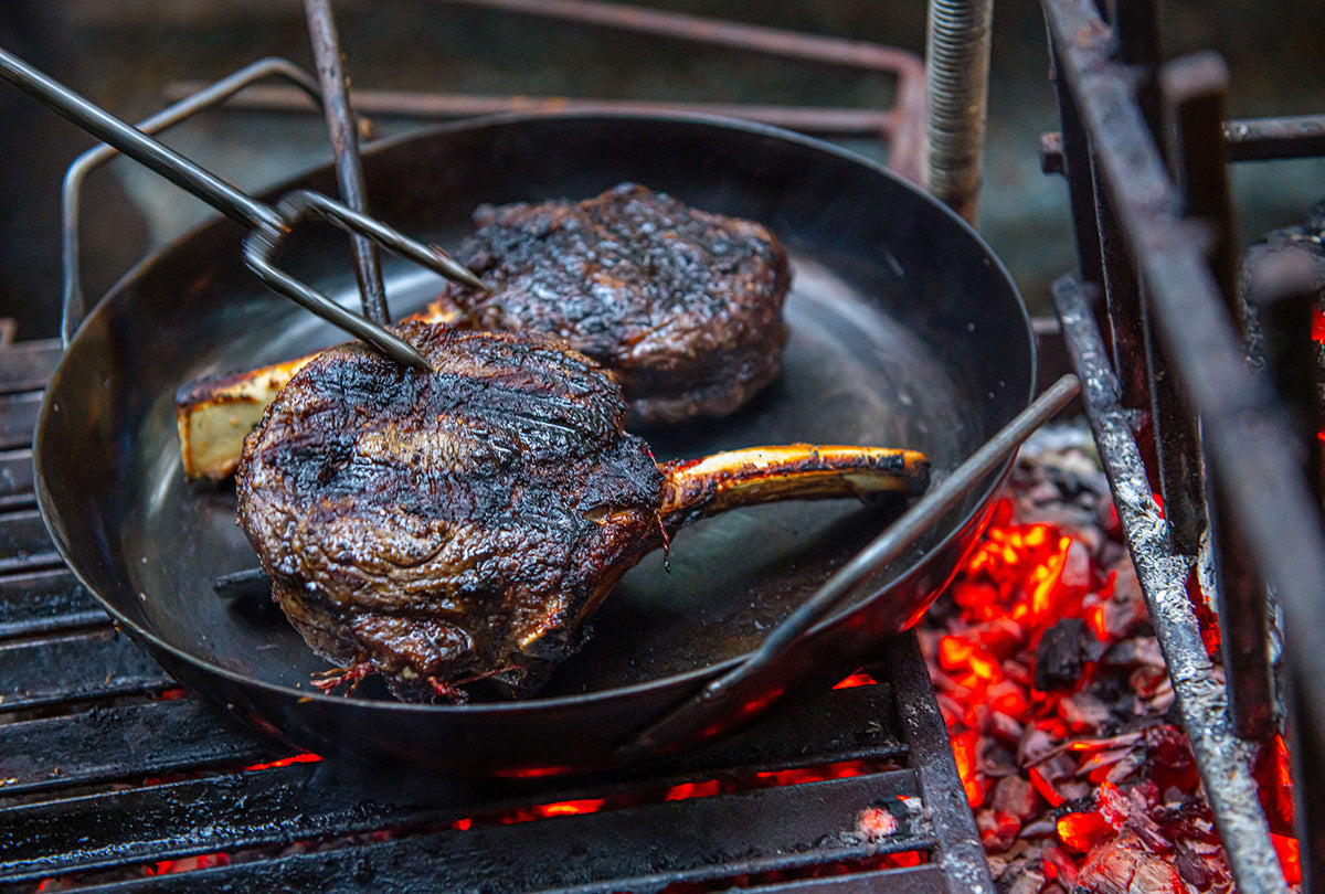 Black Pan with Twin beaten Steel Handles – SYML